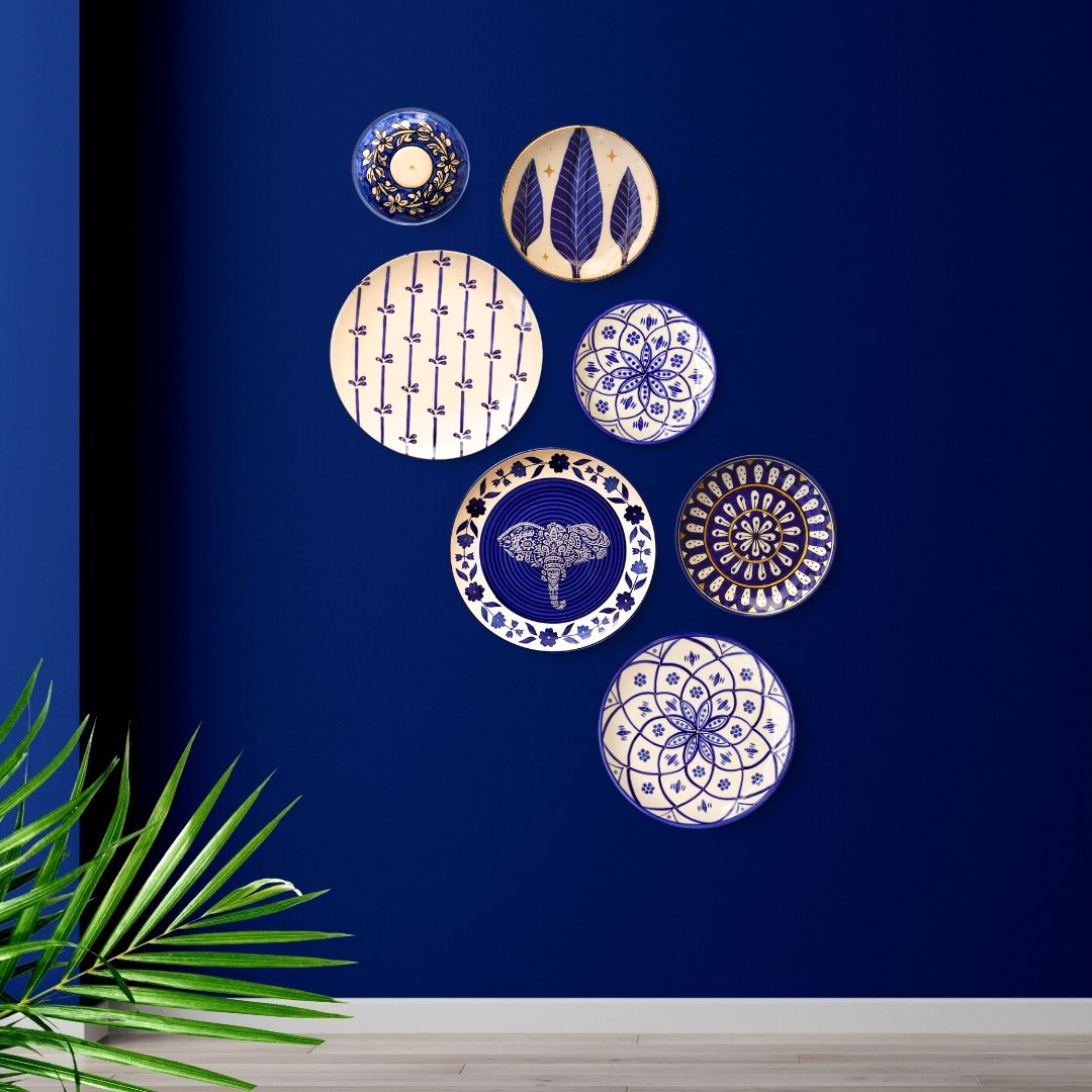 Modern Blue Pottery Plates for Wall | Home Decor & Gift – The ...